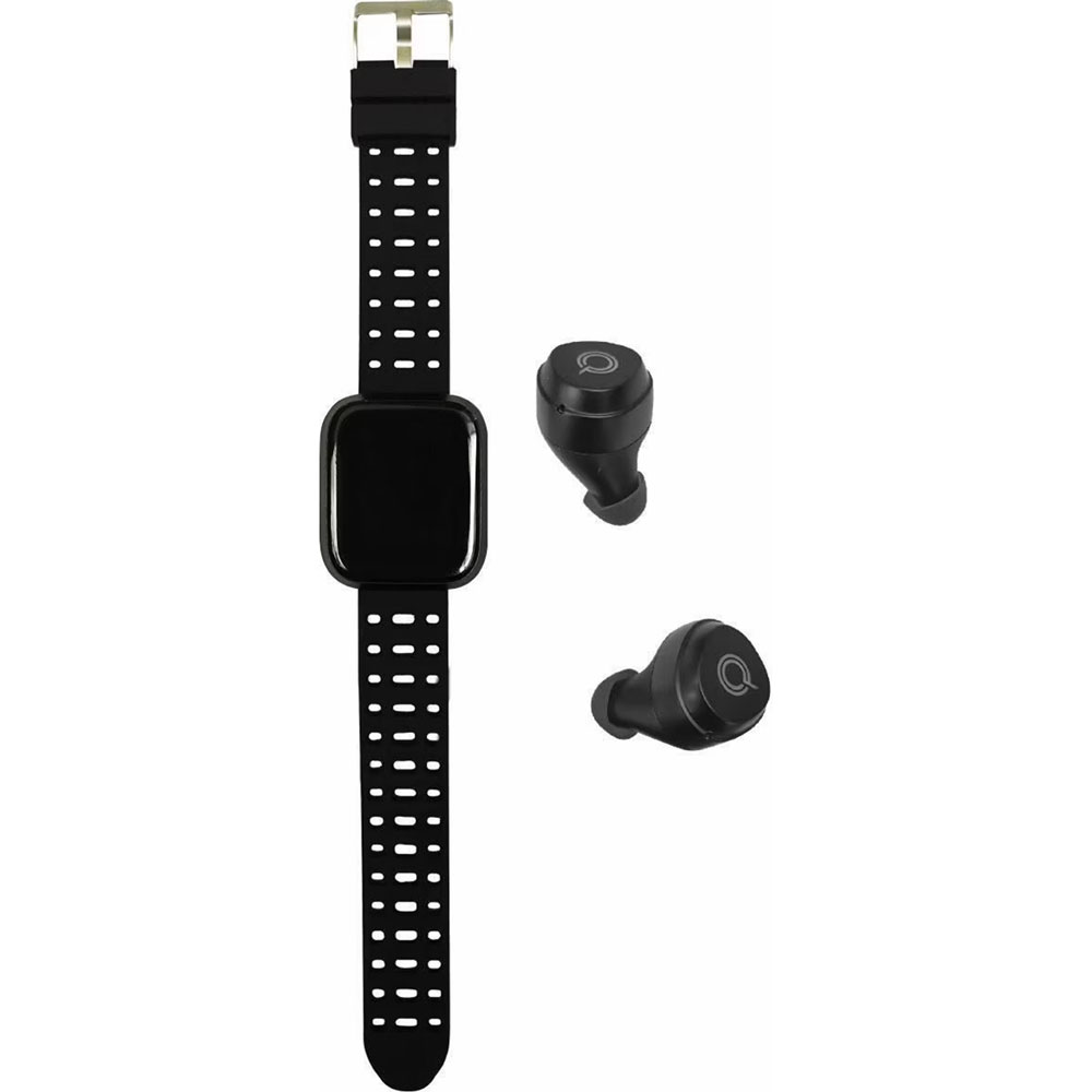 Monitor reloj Quickcell +audifonos wirless negro