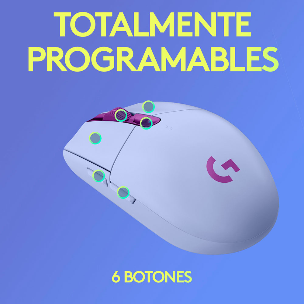MOUSE LOGITECH G305 GAMING LIGHTSPEED INALÁMBRICO MORADO | Papelería Lumen
