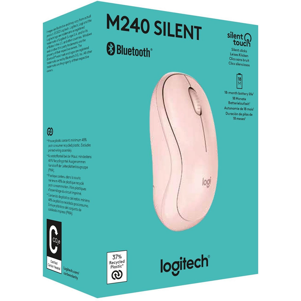 Mouse Logitech M240 Inalambrico Bt rosa | Papelería Lumen