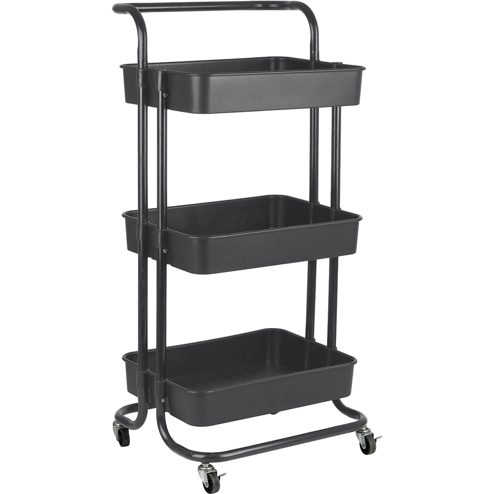 Mueble Multiusos Tng 3 Niveles 45x34x87cm Con Ruedas Negro | Lumen