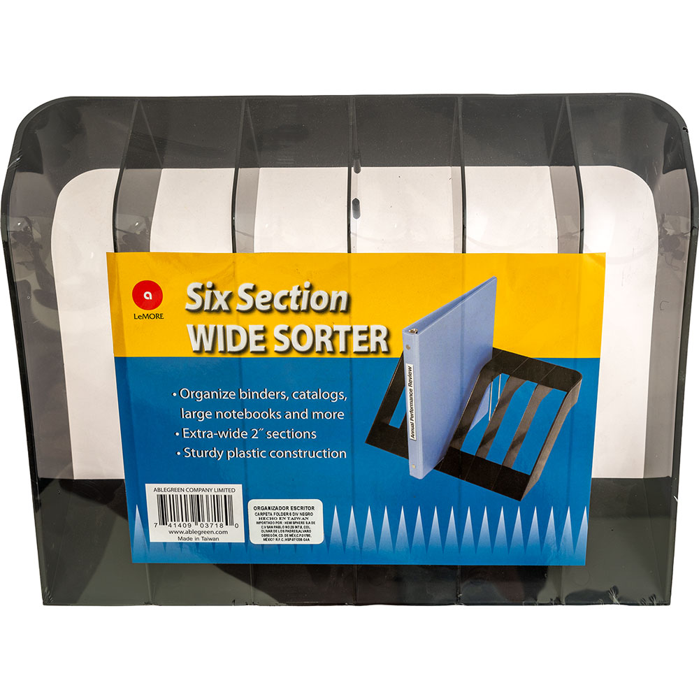 Organizador Abel Carpeta Folder 6 Divisiones Negro | Lumen