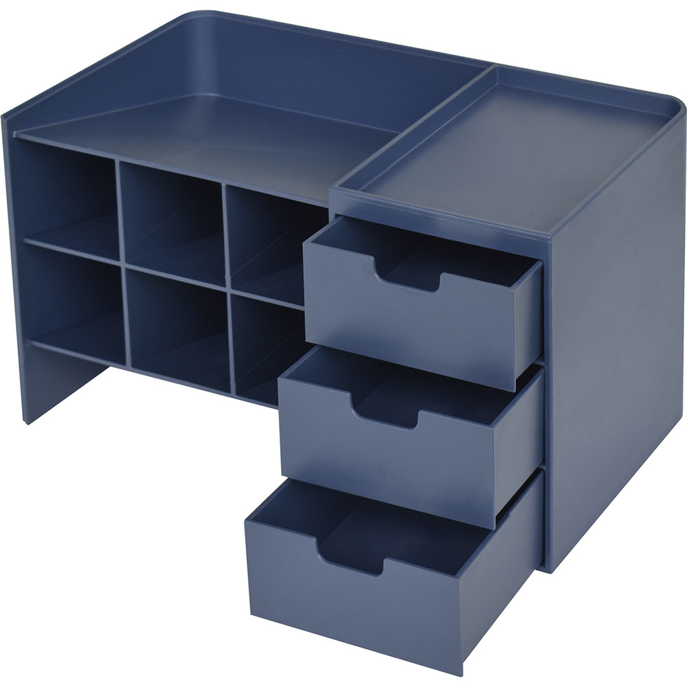 Organizador escritorio Hive Stack azul prusiano | Papelería Lumen