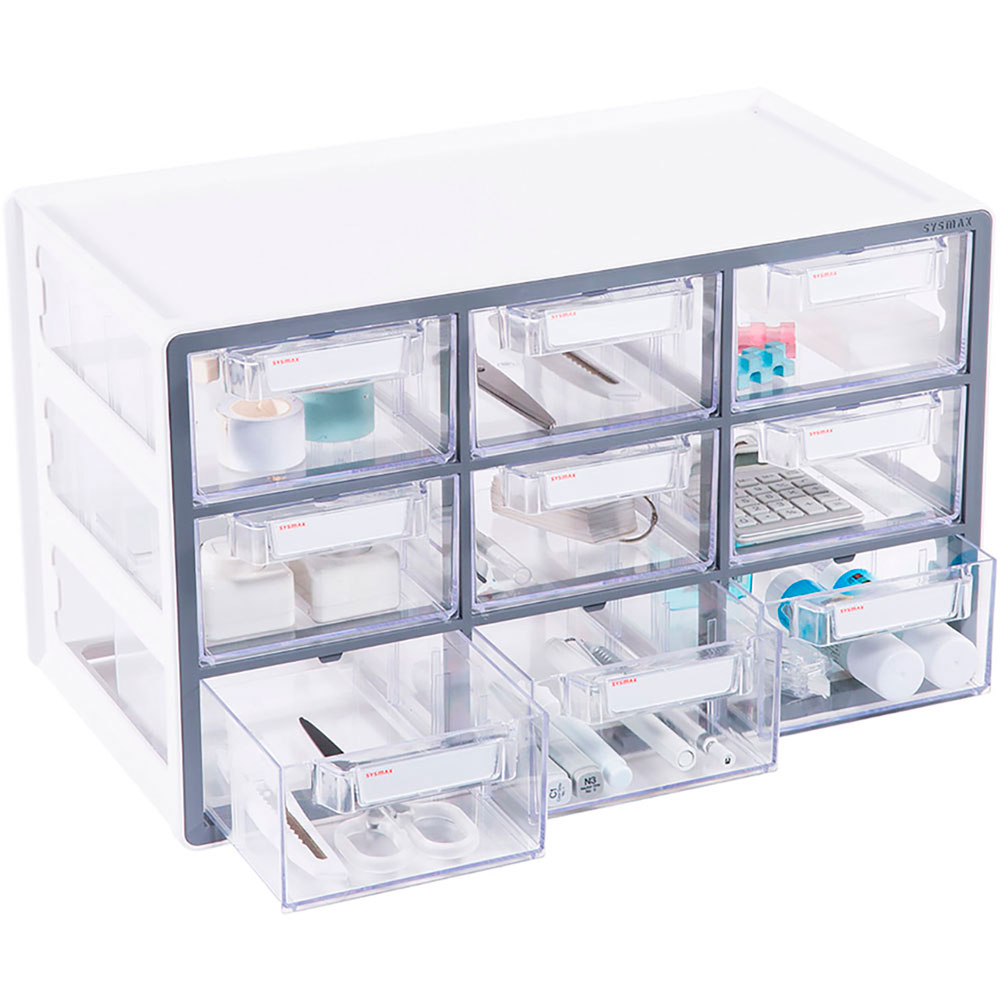 ORGANIZADOR DE ESCRITORIO SYSMAX 9 ESPACIOS 1 CAJÓN GRIS - lumen.com.mx ...