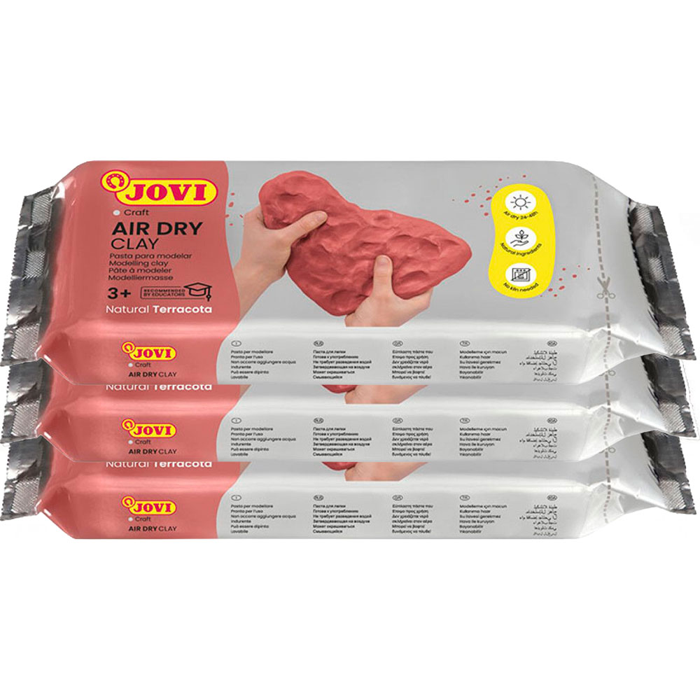 Paquete De Pasta Moldeable Jovi Terracota De 500G Con 3 Piezas