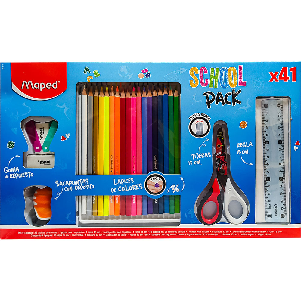 Paquete escolar Maped 981876 display con 41 piezas