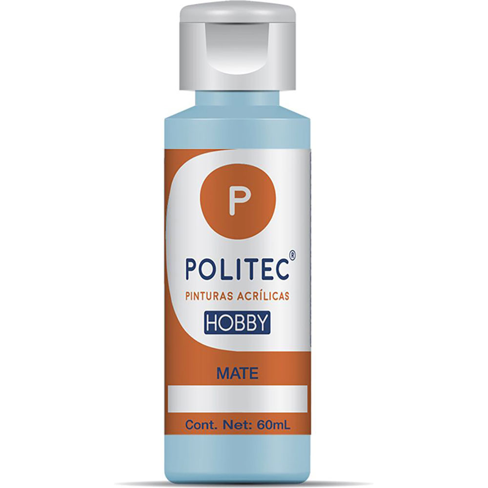 Pintura Acrílica Politec Hobby Mate Color Azul Cielo 343 60 ml ...