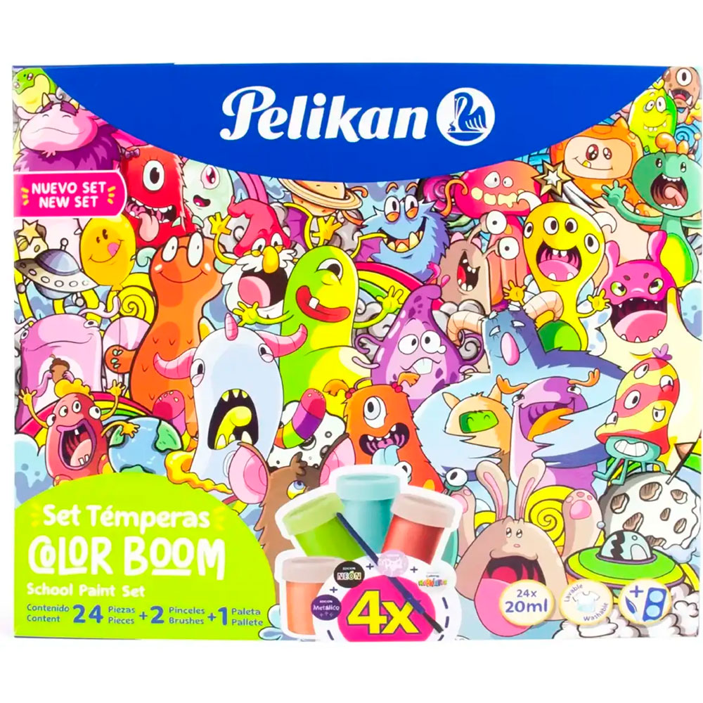Pintura Tempera Pelikan Color Boom 20Ml Con 24 Piezas Surtidos | Lumen