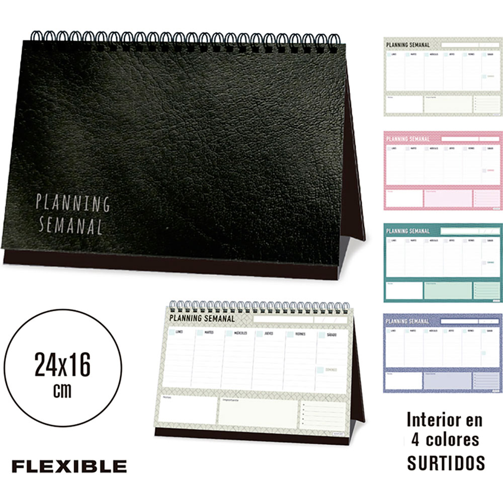 Planeador Senfort semanal Perpetuo negro