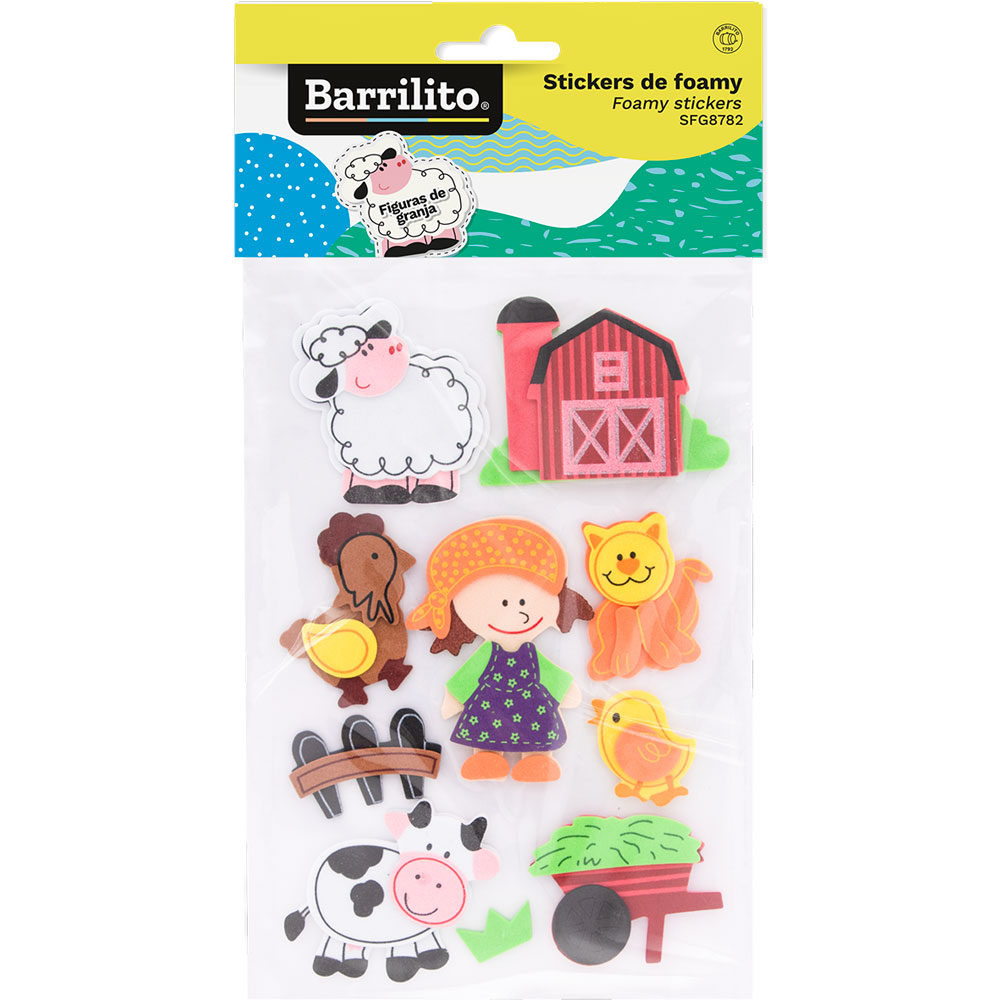 Stickers de Foamy Barrilito de la Granja Paquete con 10 | Papelería Lumen