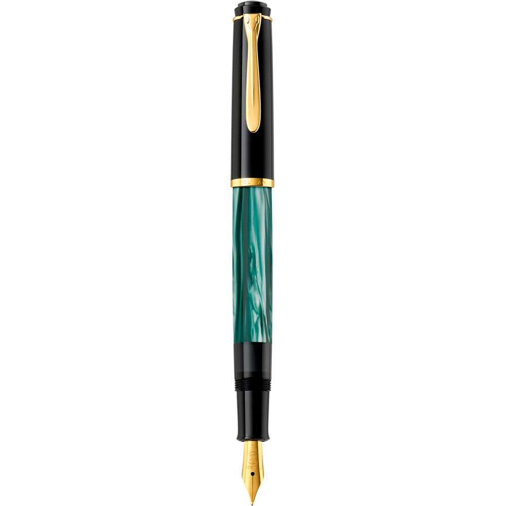 Pluma Fuente Fina Pelikan M-200 Classic Verde Marmoleado | Papelería Lumen