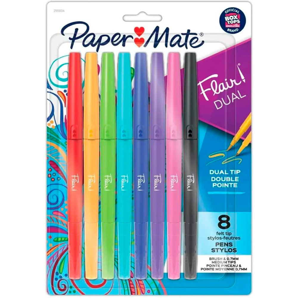 Plumin Escritura Flair Fino Doblepunta Con 8 Piezas Surtidos | Lumen
