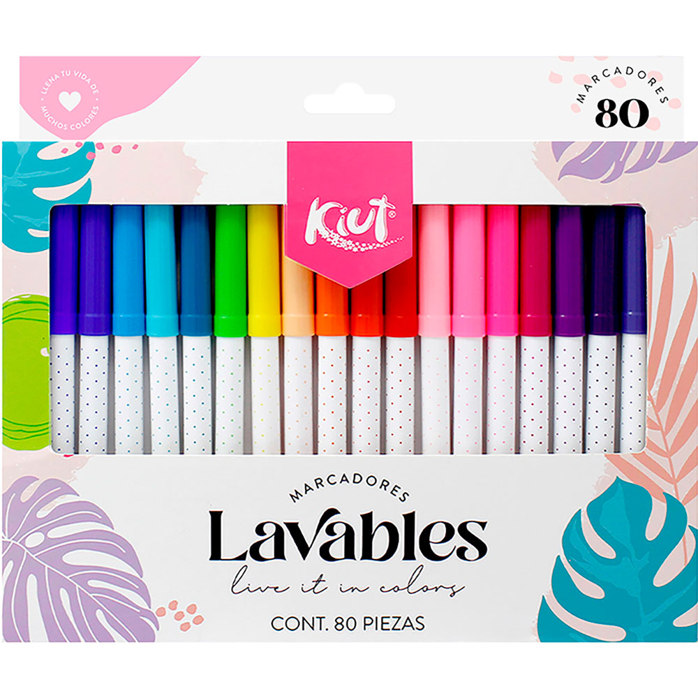 Plumon Escolar Norma Kiut Lavables Con 80 Piezas | Lumen