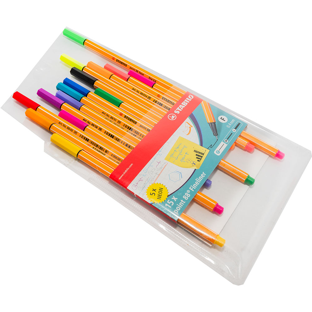 PLUMONES STABILO 8815-1 POINT 88 NEÓN CON 15 | Stabilo | Escolar ...
