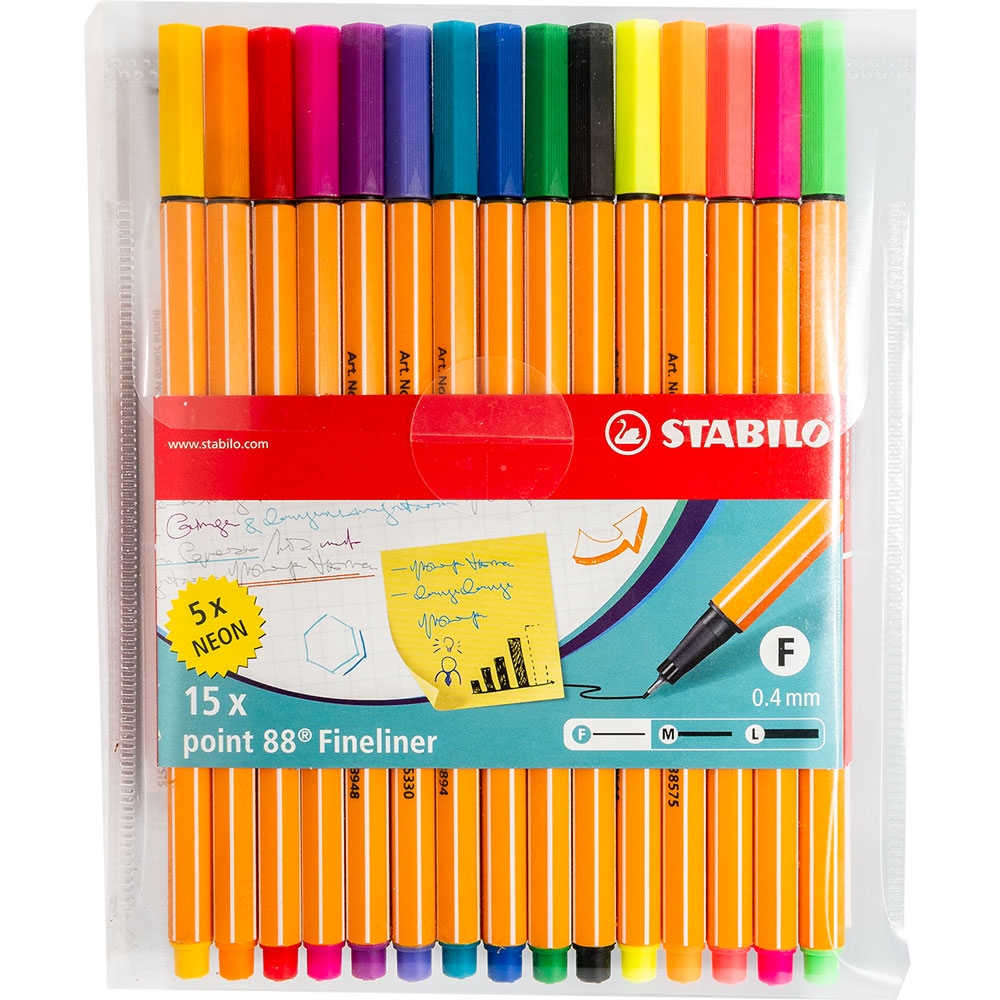 Plumones Stabilo 8815-1 Point 88 Neón Con 15 | Lumen