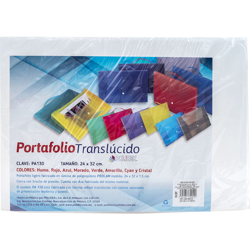 Portafolio Polidex Pa130 24x32x2cm Cristal | Lumen