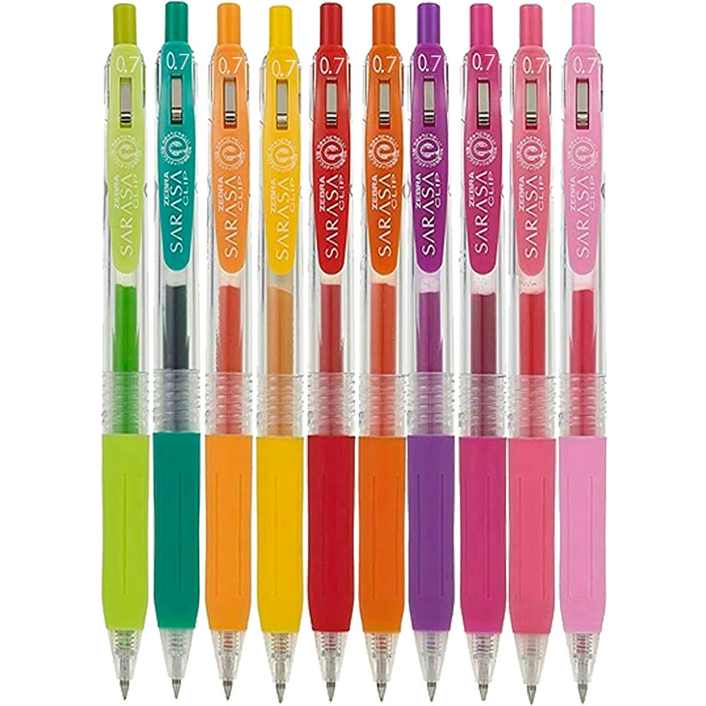 Roller Gel Zebra 808 Sarasa Clip Med Spring Con 10 Piezas | Papelería Lumen