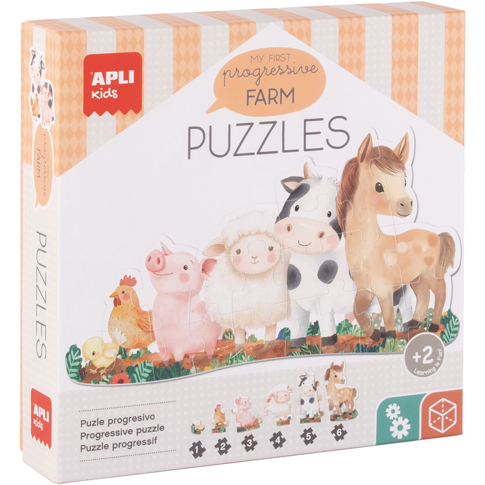 Rompecabezas Progresivo Apli Kids Animales De Granja Con 21 Piezas