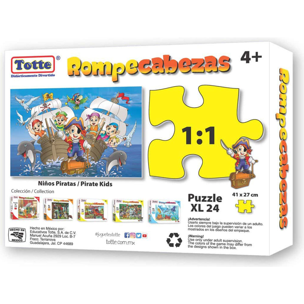 Rompecabezas Totte T303 Niños Piratas 24 piezas xl