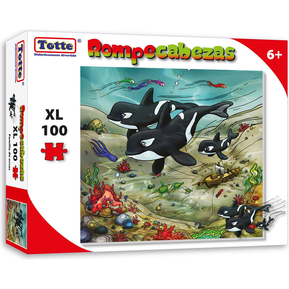 Rompecabezas Totte T400 Familia De Orcas 100 Piezas | Papelería Lumen