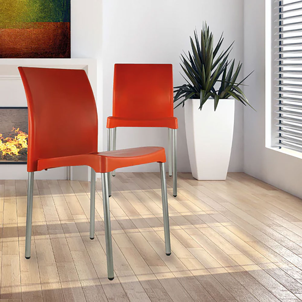 SET 4 SILLAS AGUIPLAST VIVANTI NARANJA | Aguiplast | lumen.com.mx