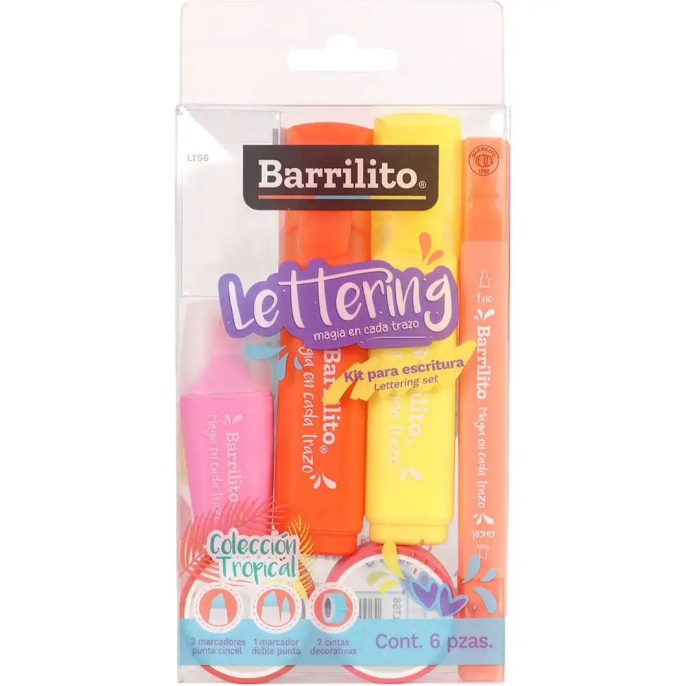 Set Barrilito Lettering Tropical 6pz | Lumen