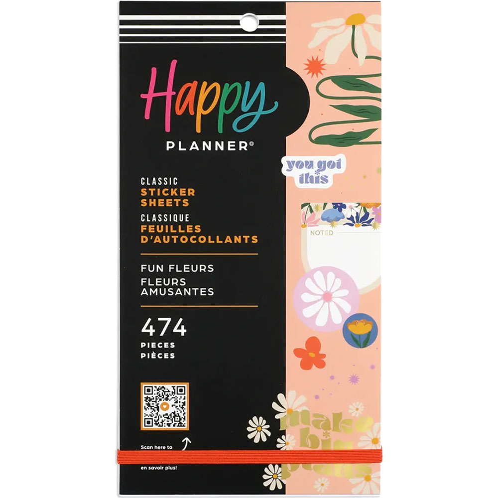 Sticker Happy Planner Fun Fleurs Con 30 Hojas | Lumen