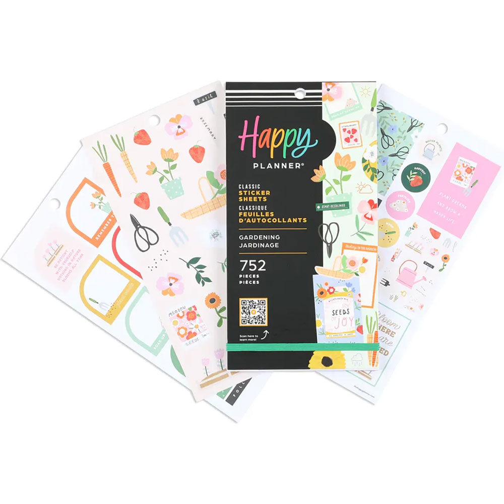 Sticker Happy Planner Gardening con 30 hojas