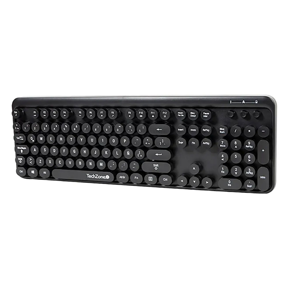 Teclado Techzone tz19COMB01 con mouse inalambrico negro