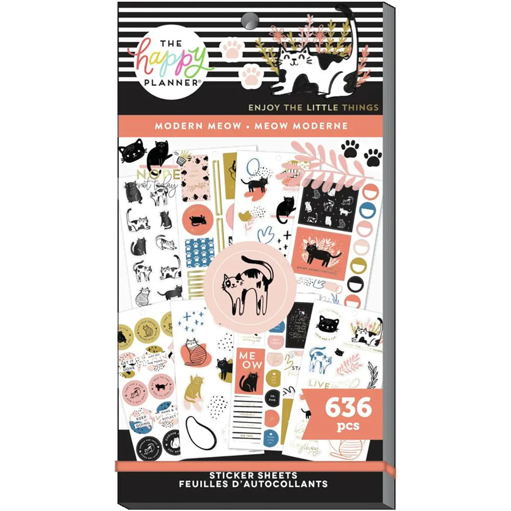 Stickers Happy Planner Modern Meow | Papelería Lumen