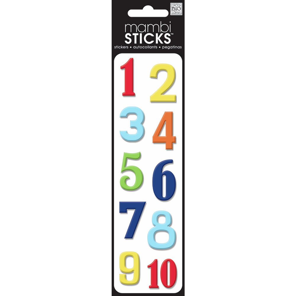 Stickers Happy Planner Bright Numbers 3D | Papelería Lumen