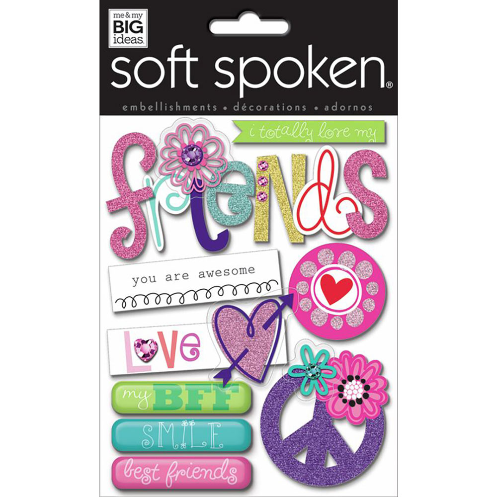 THE HAPPY PLANNER FRIENDS- MY BFF , STICKERS EN ALTO RELIEVE AMIGOS