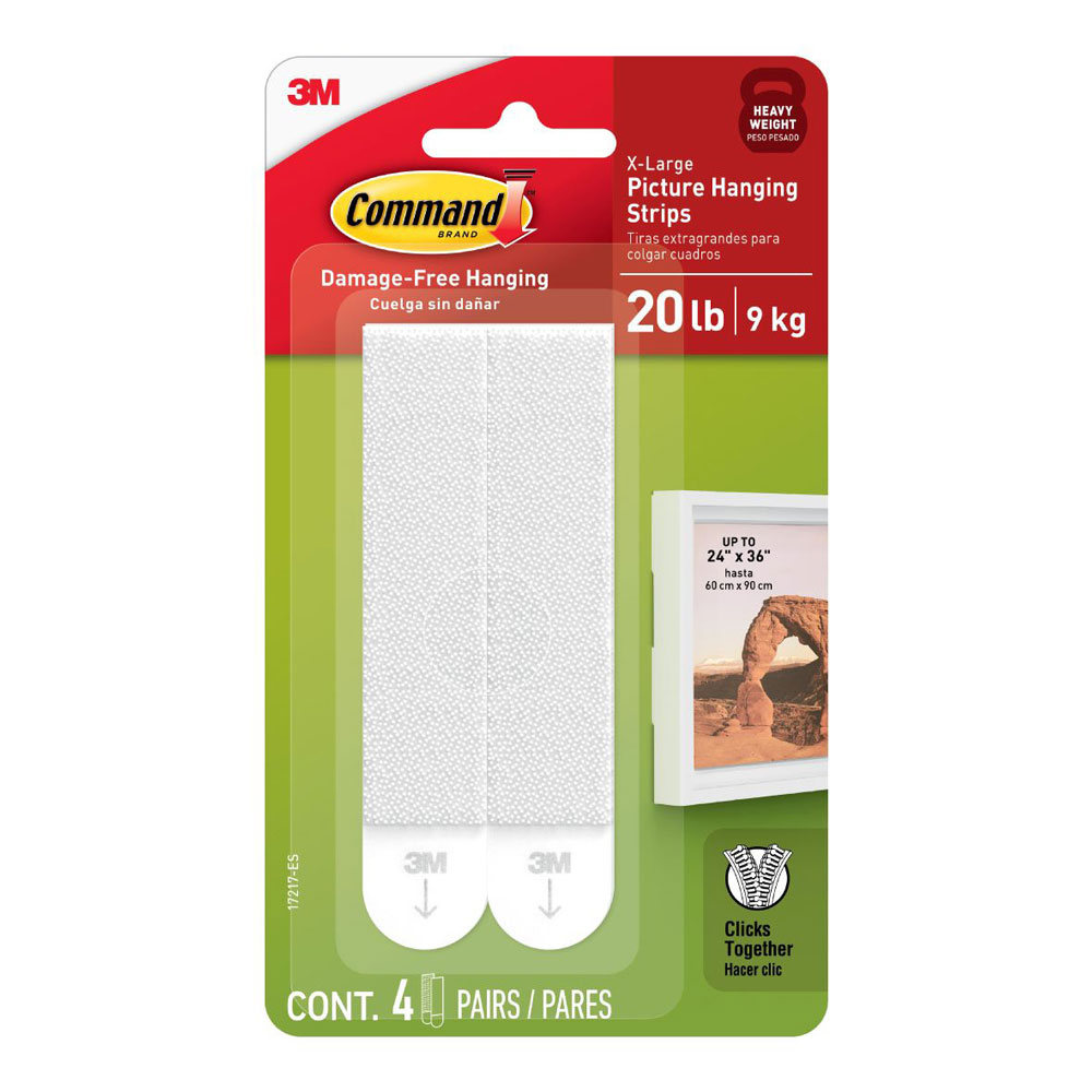 TIRAS DE MONTAJE SCOTCH COMMAND 17217-ES JUMBO BLANCO PAQUETE CON 4 ...