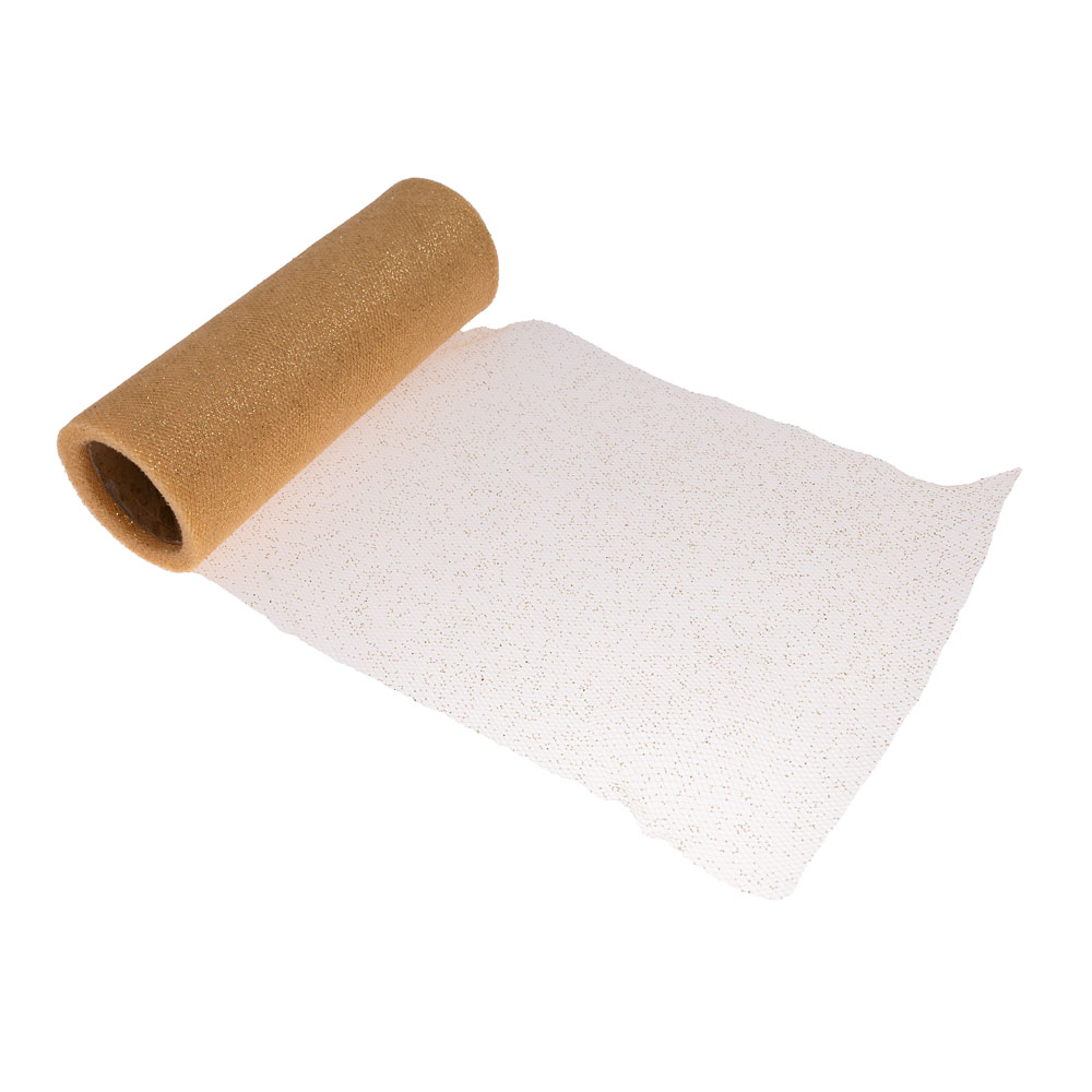 Tulle Diamantina Dorado | Papelería Lumen