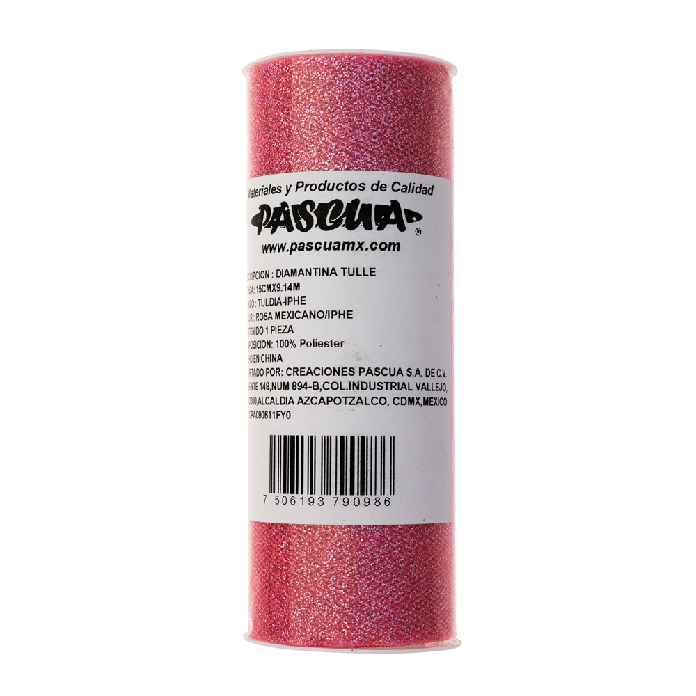 Tulle Diamantina Rosa Mexicano | Papelería Lumen